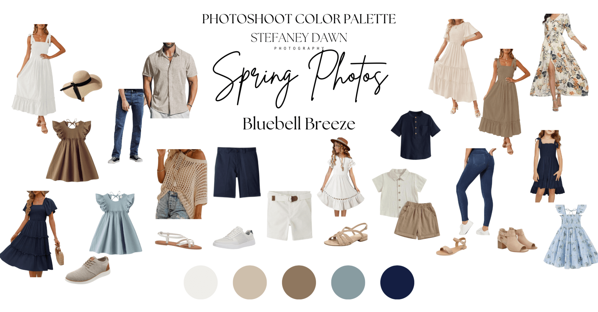 Best Spring Photoshoot Outfits: Bluebell Breeze Color Palette ...