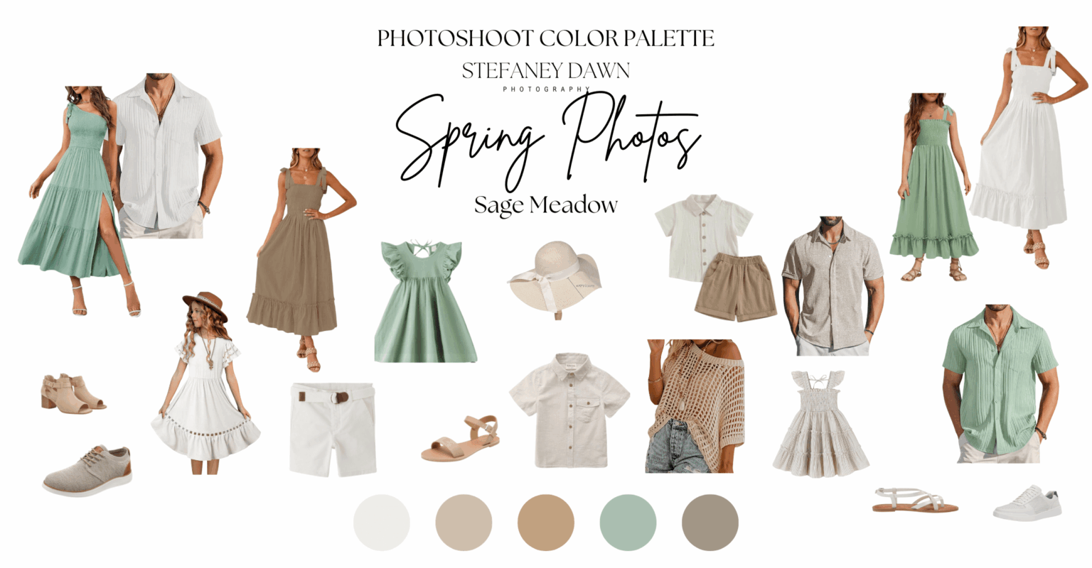 Best Neutral Green Spring Photoshoot Outfits: Sage Meadow ...