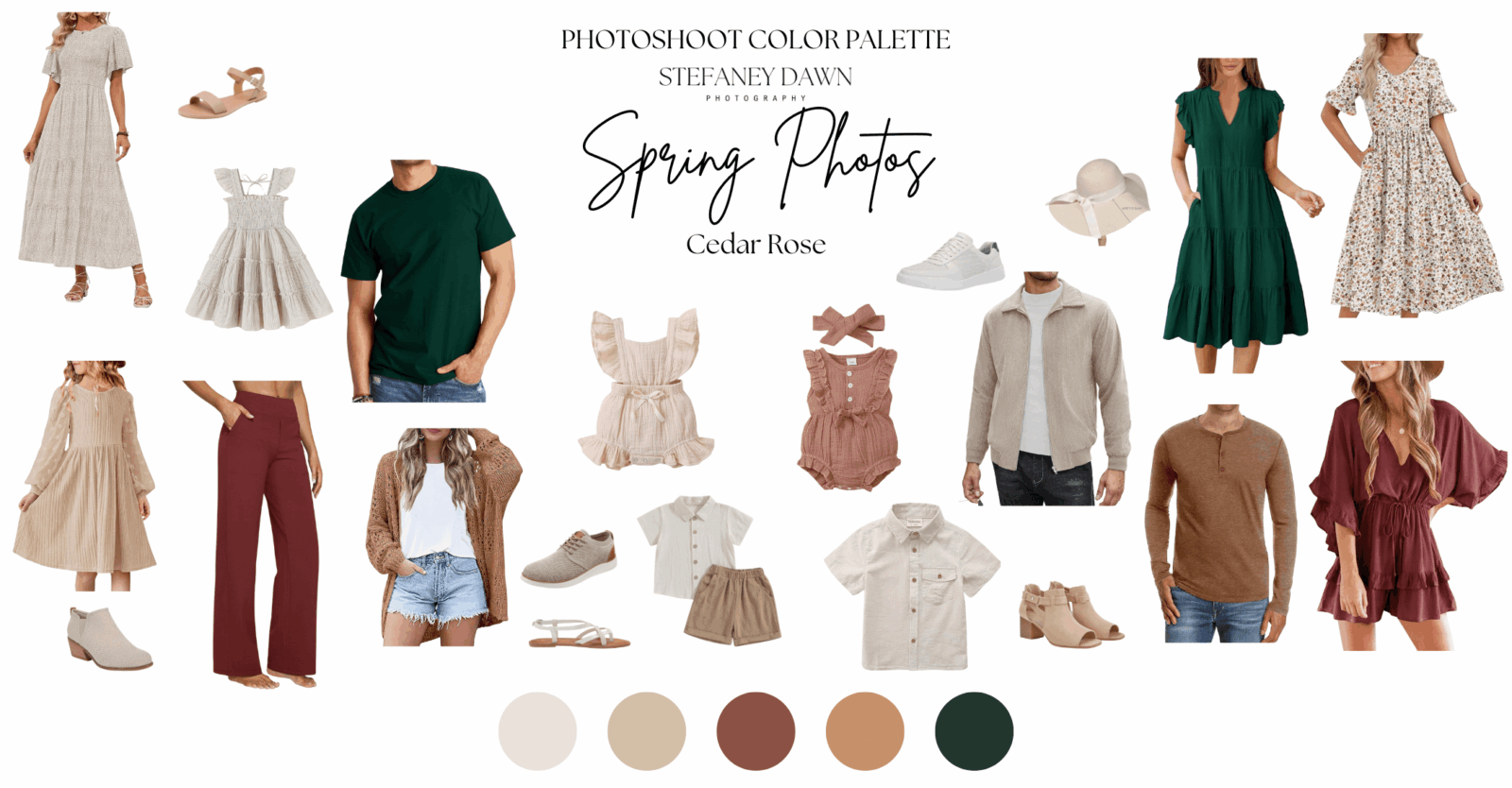 Best Spring Photoshoot Outfits: Cedar Rose Color Palette ...
